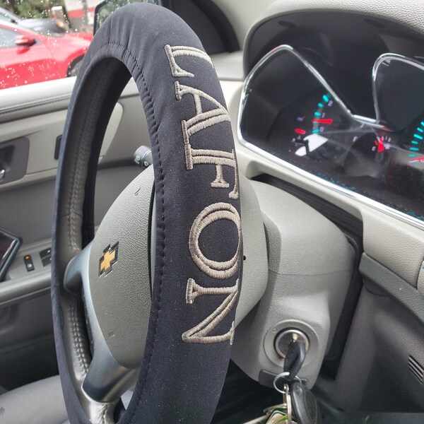 Car Accessories Personalized Embroidered, Steering Wheel Cover, Name on ...
