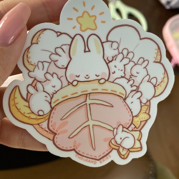 Vinyl Sticker Sleeping Bunnies - Etsy