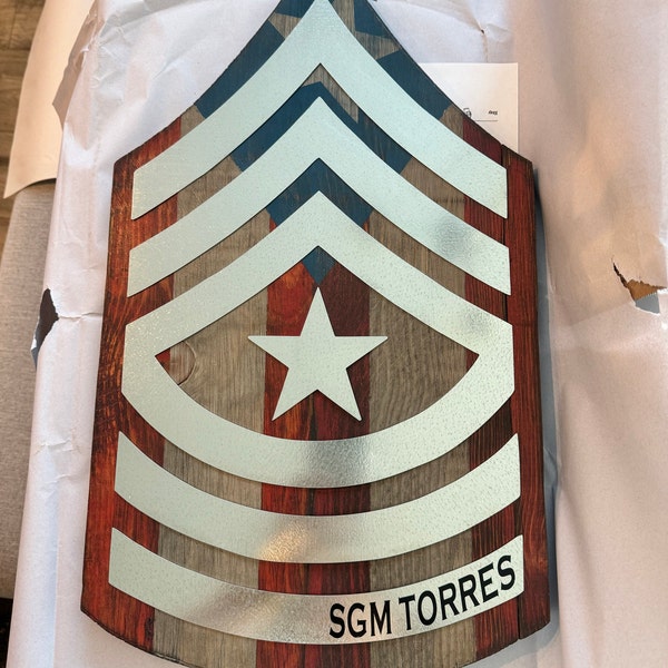 Wood and Metal US Army Rank Stripes Wall Plaque - Etsy