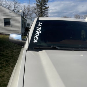 CUSTOM TEXT Vertical STACKED Windshield Vinyl Side Decal - Etsy