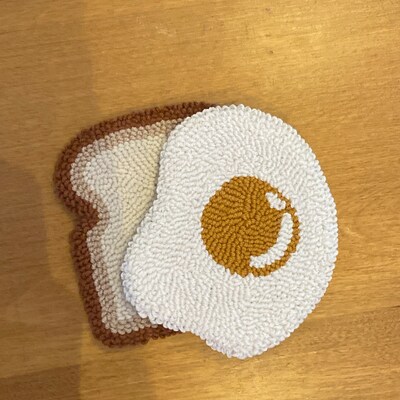 Punch Needle Coasters, Tufted Coasters, Drink Coasters, Tufted Rug ...