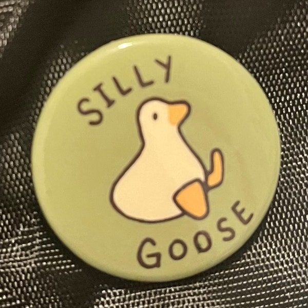 Silly Goose Button Pin // Funny Bird Pin Cute Duck Goose Pin for ...
