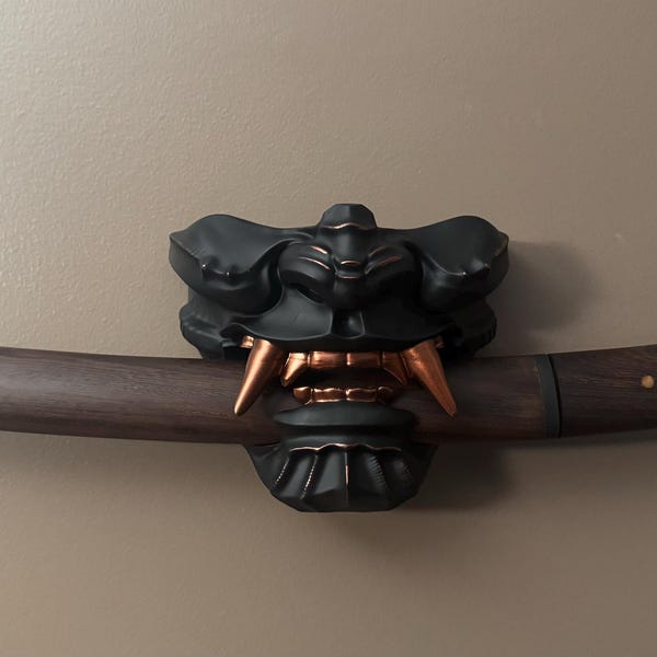Oni Mask Katana Wall Mount - Etsy