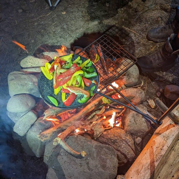 Large 3 Arm Fire Anchor - Portable Bushcraft Cooking Set - Camping ...