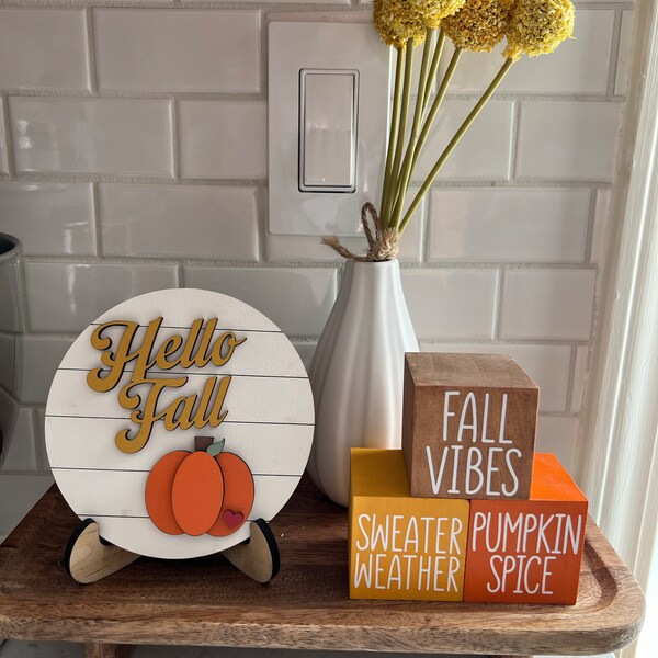 Fall Blocks Fall Tiered Tray Decor Fall Decor Fall Decorations Fall ...