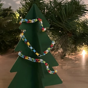 Miniature Garland, Paper Chains Garland, Xmas Garland, Miniature Tree ...