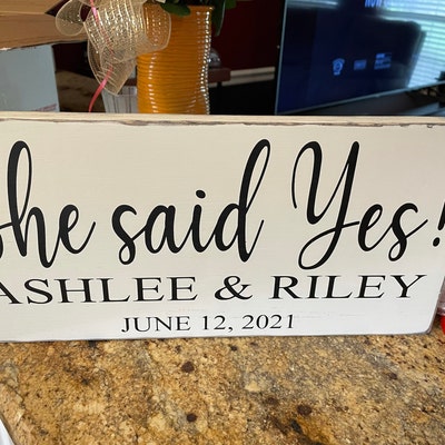 She Said Yes Sign, Engagement Sign, Bridal Shower Decor, Save the Date ...