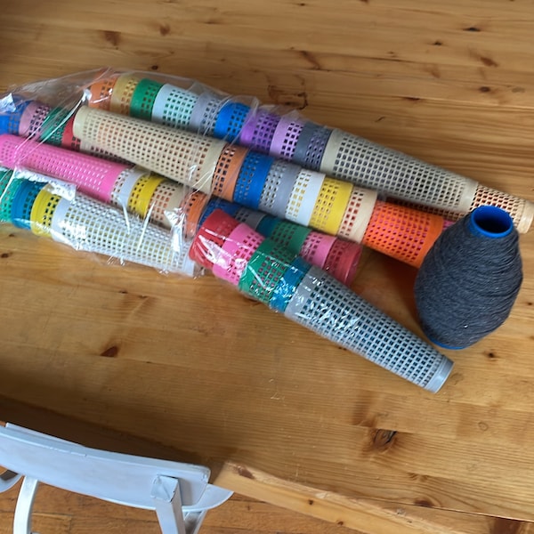 10 Assorted Plastic Yarn Cones for Wool Winding and Craft Use Colours ...