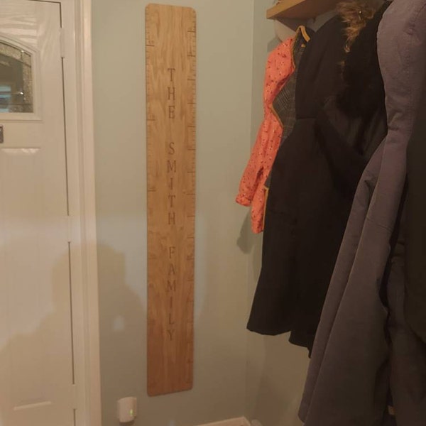 Personalised Wooden Height Chart Ruler, Wooden Height Chart, Children's ...