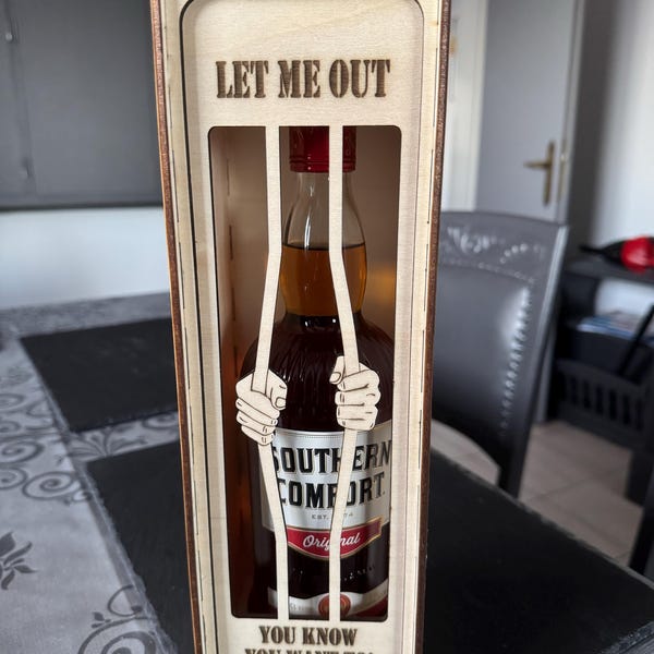 SVG Jail Bars Let Me Out Wooden Wine Bottle Gift Box Holder Laser Cut ...
