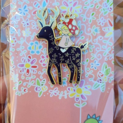 Forest Rabbit Hard Enamel Pin, Kawaii Rabbit Enamel Pin, Cute Rabbit ...