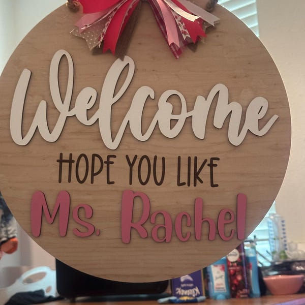 Ms. Rachel Door Hanger - Hope You Like Ms Rachel - Home Decor - Door ...