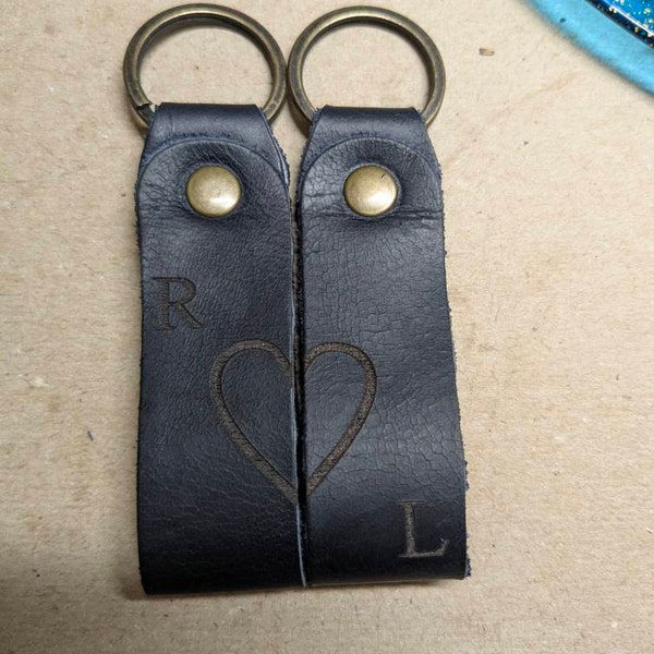 Personalized Leather Keychain, Custom Keychain for Men, Leather ...