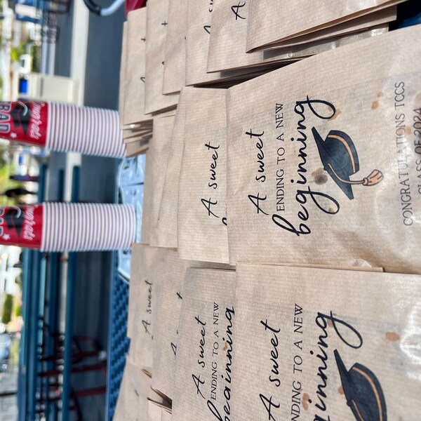 Personalized Graduation Favor Bags Graduation Party Favour White or ...