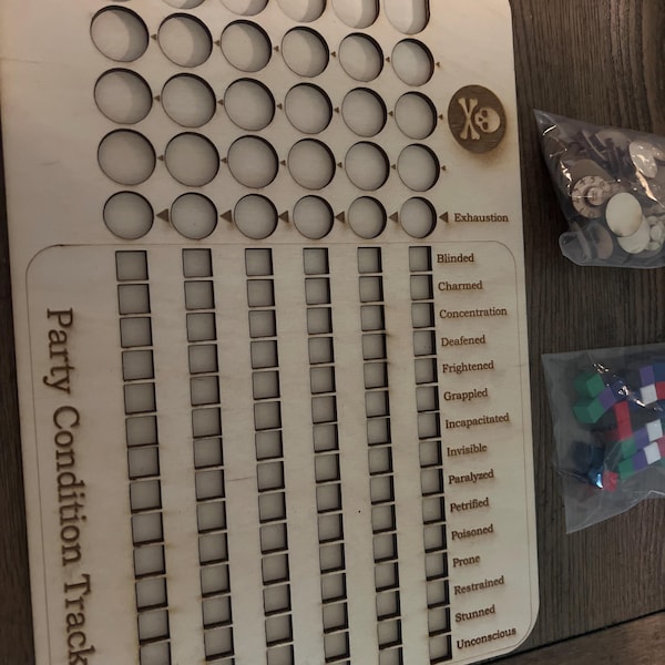 Handmade Wooden HP, Status, Condition Tracker for D&D, Dnd, Dungeons ...