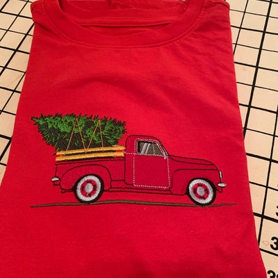 Vintage Christmas Truck Embroidery Design, 4x4 & 5x7 Hoop, Christmas ...