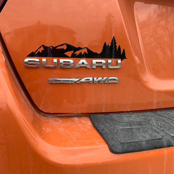 Mountain With Trees Badge Decal for Subaru, Crosstrek Mountain With ...