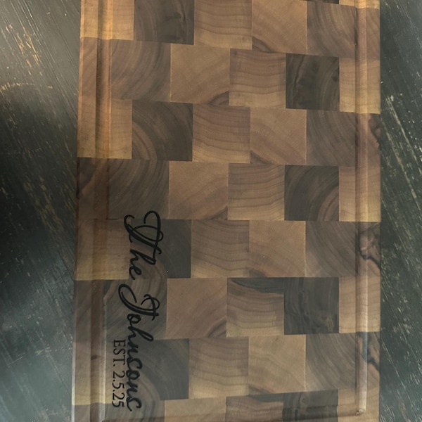 Personalised Maple End Grain Cutting Board, Custom Butcher Block ...