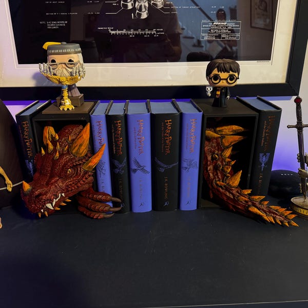 Hand-painted Dragon Book Nook - Unique Fantasy Decor, Perfect Gift for ...