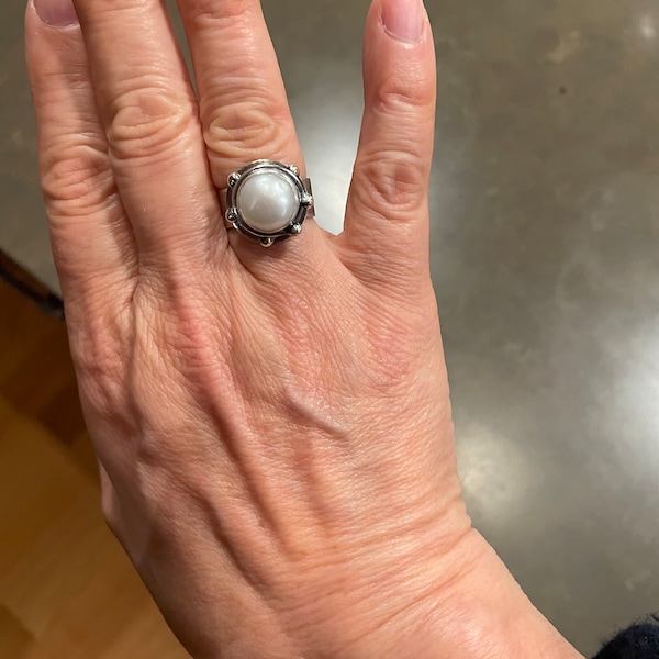 Pearl Bramble Ring / Large Pearl Ring / Sterling Silver / Gift for Her ...
