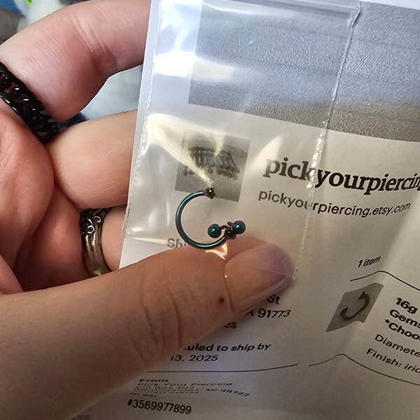 16g Titanium Internal Thread Star and Gem Curved Barbell Rook Eyebrow ...