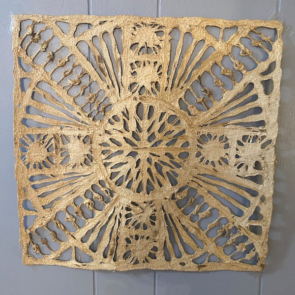 PALENQUE. Wall Hanging. Textile Art. Cotton and Macrame. Bark Amate ...