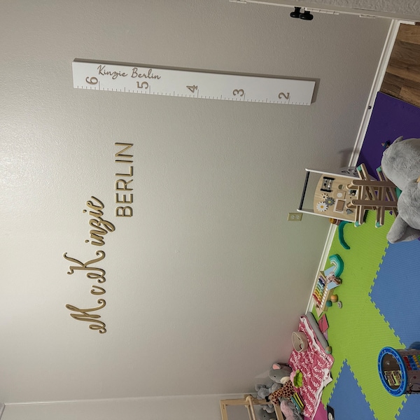 Growth Chart Ruler 3D, Wooden Measuring Stick for Kids, Giant Wall ...