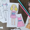 Coloring Page "angela" Printable Paper Doll Black & White Page, DIY Art ...
