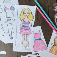 Coloring Page "angela" Printable Paper Doll Black & White Page, DIY Art ...
