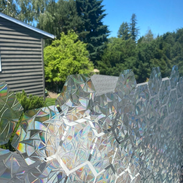 Rainbow Prism Sun-catcher Window Cling - Hexagon - Removable/reusable ...