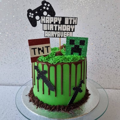 Minecraft Cake Topper Bundle Personalise NAME - Etsy UK