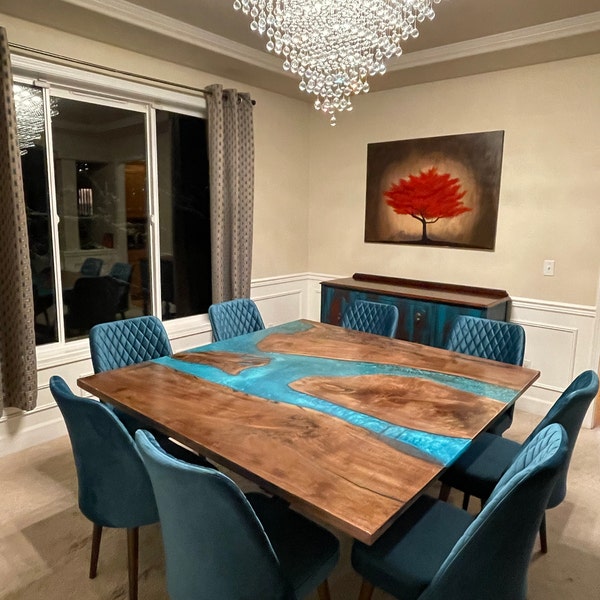 Volcanic Lava Epoxy Resin River Gaming Table - Etsy