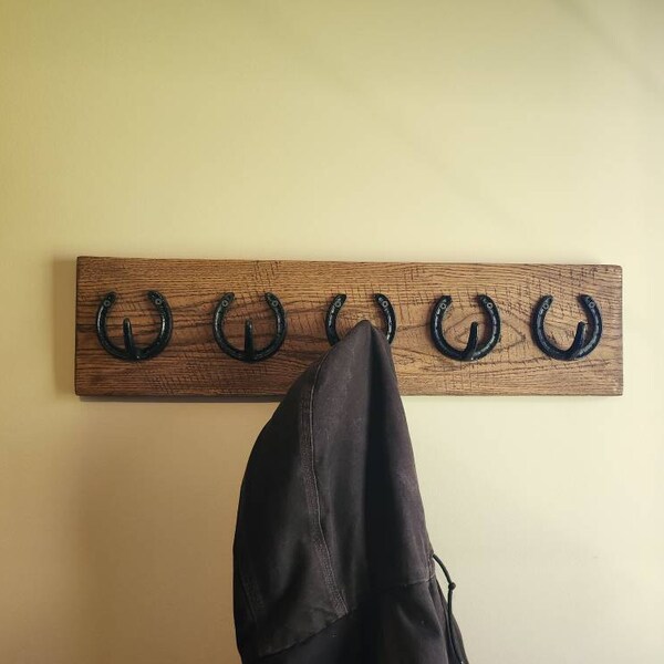 Rustic Reclaimed Wooden Wall Rack for Hats, Caps, & Coats - Farmhouse ...