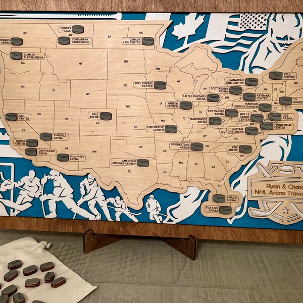 Custom Baseball Stadium Travel Map Tracker, Ballpark Travel Map, MLB ...