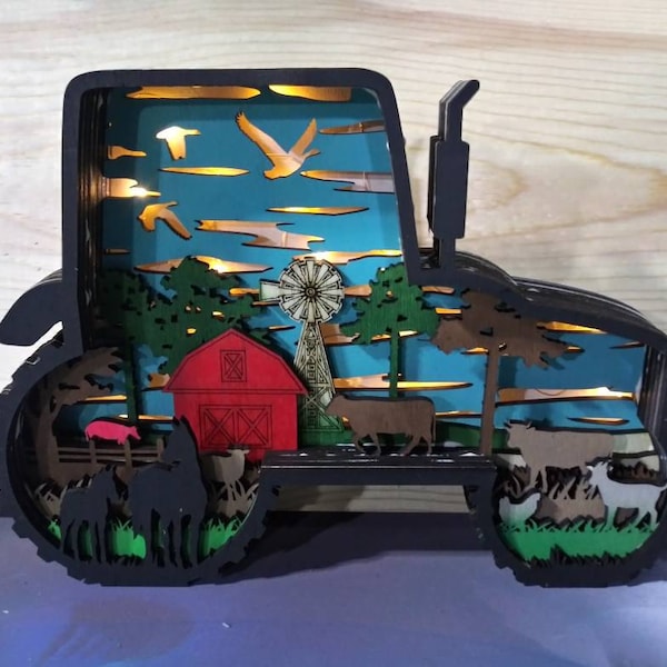 DXF, SVG Files for Laser Light Box Farm Animals, Cow, Horse, Sheep ...