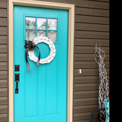 White Metal Wreath, Metal Wreath, Farmhouse Wreath, Vintage Wreath ...