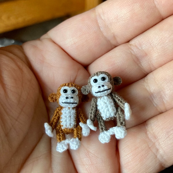 Happy Monkey - Miniature Crochet Monkey - Made to Order - Etsy
