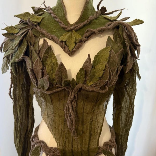 Felted Forest Top! Forest Textile Art to Wear Outfit. Ties up With ...