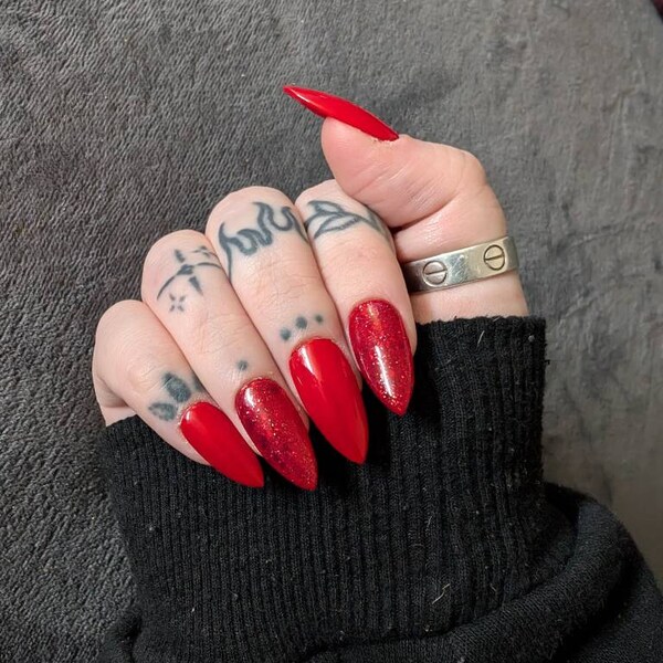 Blood Splattered French Manicure Press on Nails Gothic Press on Nails ...