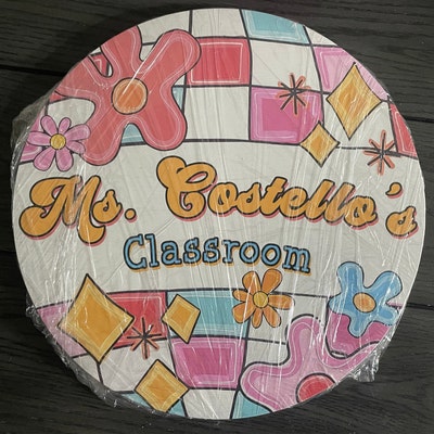 Disco Classroom Door Sign Groovy Teacher Door Hanger Back to - Etsy