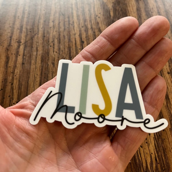 Custom Name Sticker | Personalized First and Last Name Sticker ...