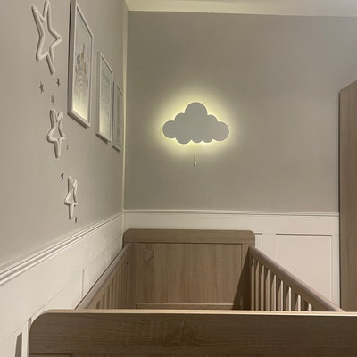 Nursery CLOUD Wall Light,wooden Wall Light, Kids Room Decor, Baby Room ...