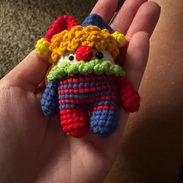 Crochet Clown Keychain, Cute Clown Keychain, Crochet Joker Key Ring ...