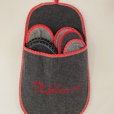 Guest Slippers Set 5 Pairs Bulk Disposable Fleece Spa Indoor or Outdoor ...