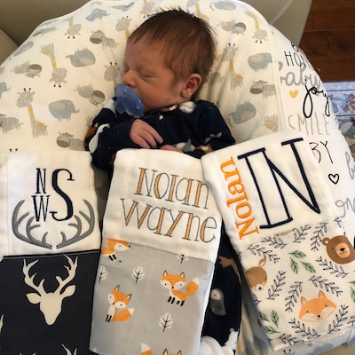 Burp Cloths Baby Boy Burp Cloths Fox Burp Rags Deer Baby Gift Woodland ...