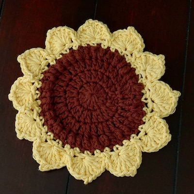 Crochet Sunflower Coasters in a Basket Pattern - Etsy