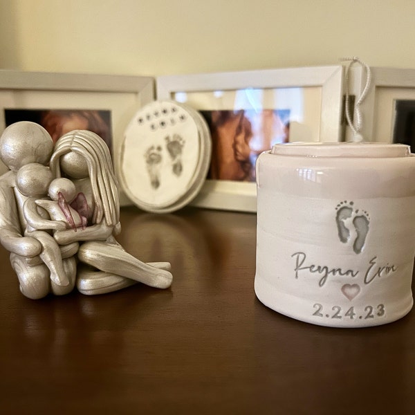 Custom Family Memorial Clay Sculpture: Infant Loss Remembrance Keepsake ...