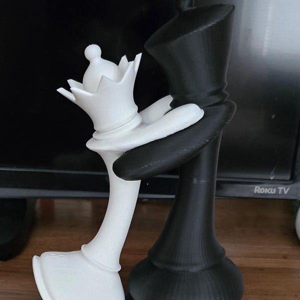 3D Printed Chess King and Queen in Love: Wedding Cake Topper - Etsy