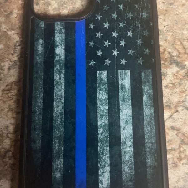 Custom Thin Blue Line iPhone Case,police Flag Phone Case Cover, iPhone ...