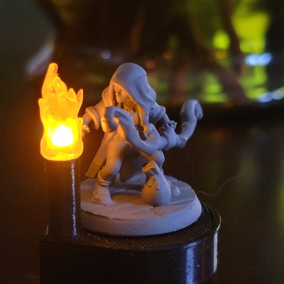Torch Base With Flickering LED Light for Dungeons and Dragons - Etsy